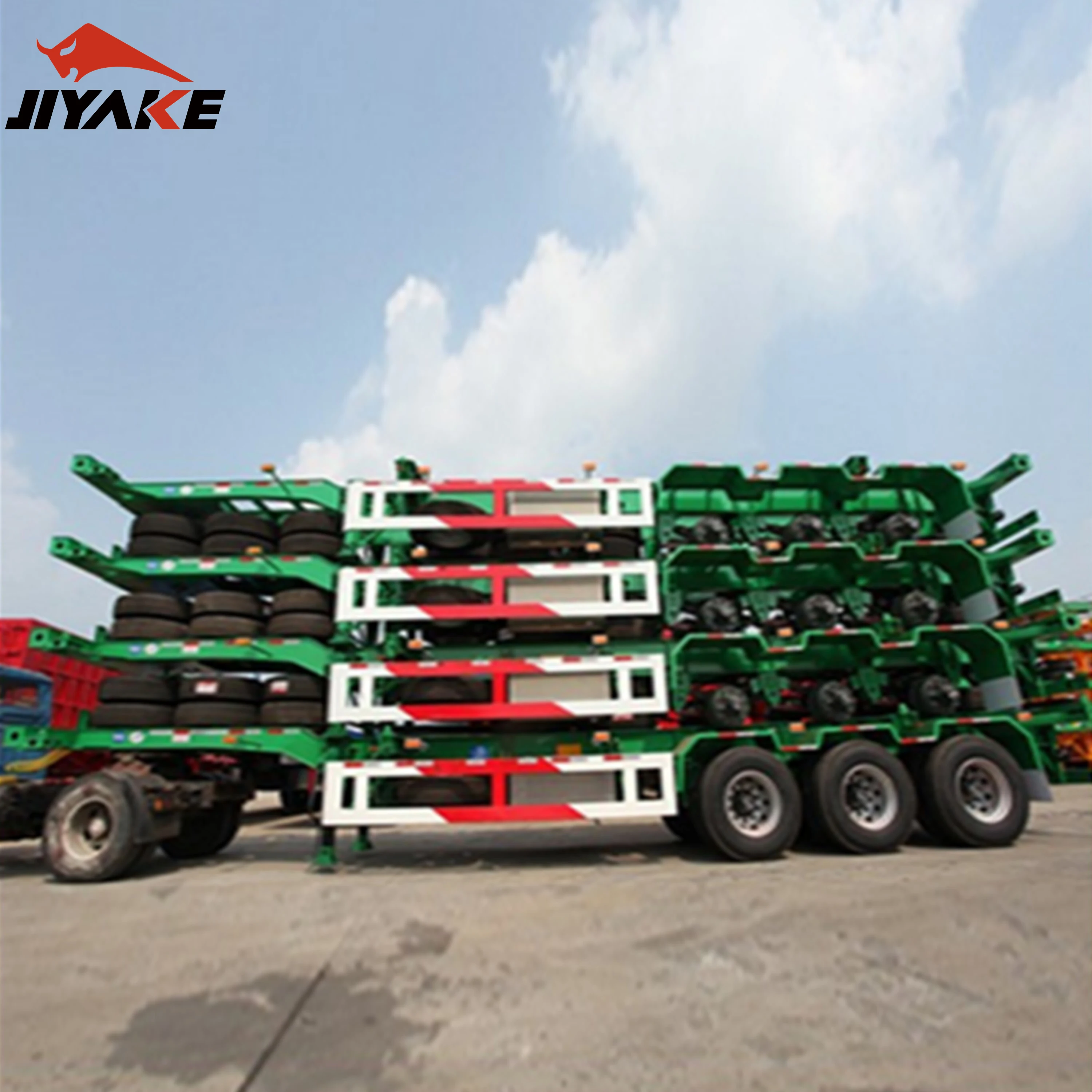 Skeletal Truck Chassis 23 Axle Shipping Container 20 Ft