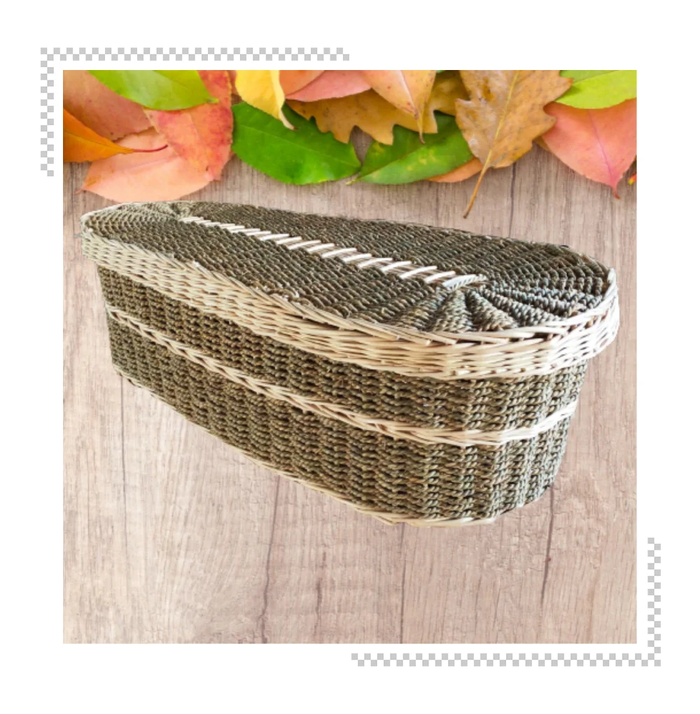 Customized Eco Pod Natural Seagrass Rattan Bamboo Wicker Coffin Funeral ...