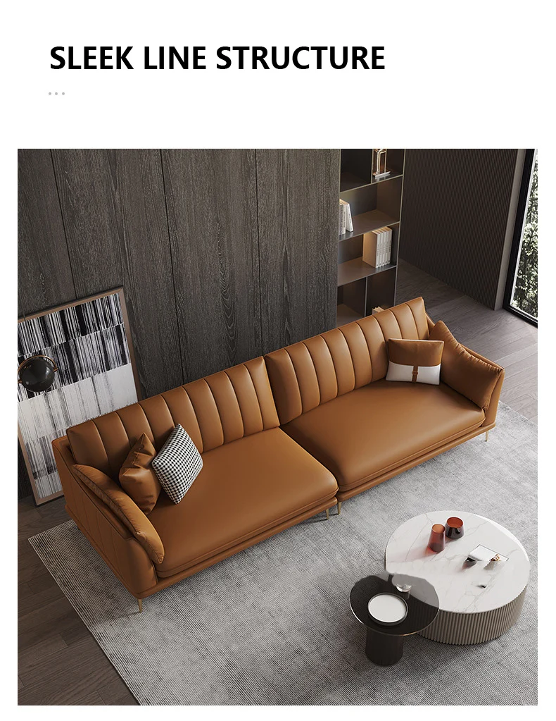 Light Luxury Simple Modern Leather Sofa Luxury Living Room Italian Down ...
