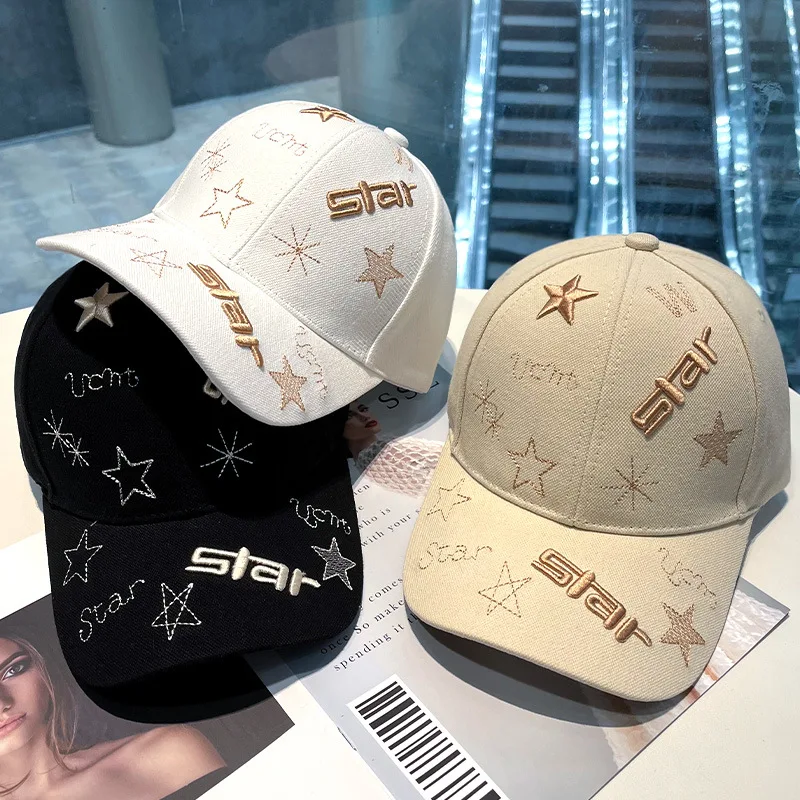 New Fashion 3d Star Letter Embroidered Baseball Cap Adjustable 6 Panel ...
