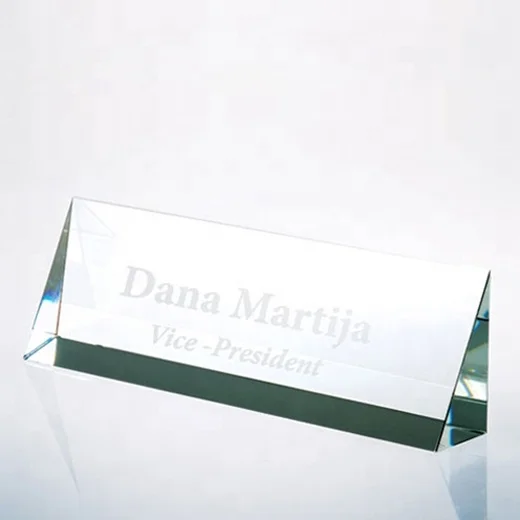 Office Desk Crystal Name Plate With Customized Engraving Souvenir Gifts ...