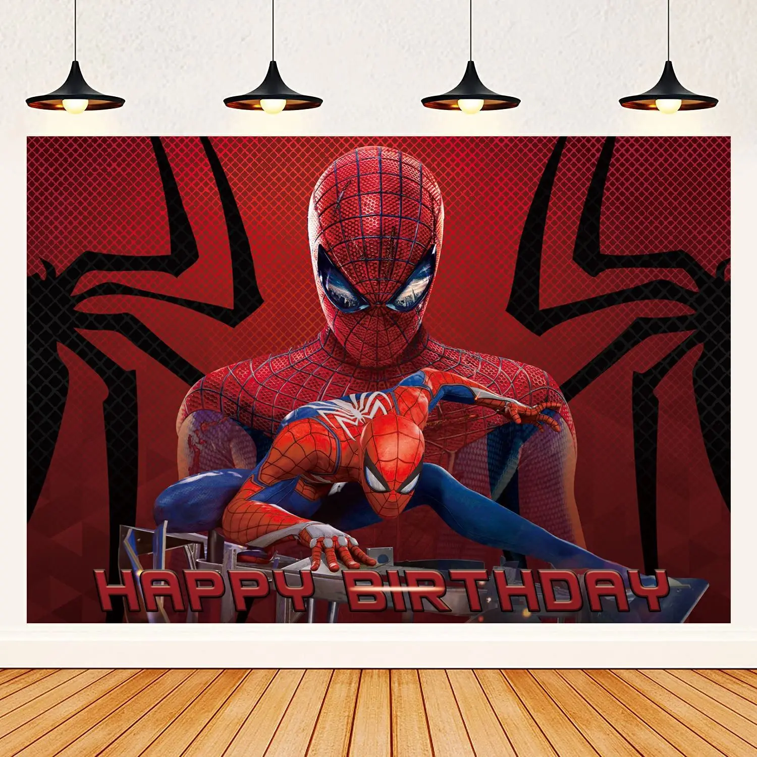 Cartoon Spiderman Themed Photography Backdrops For Boys Kids Happy ...
