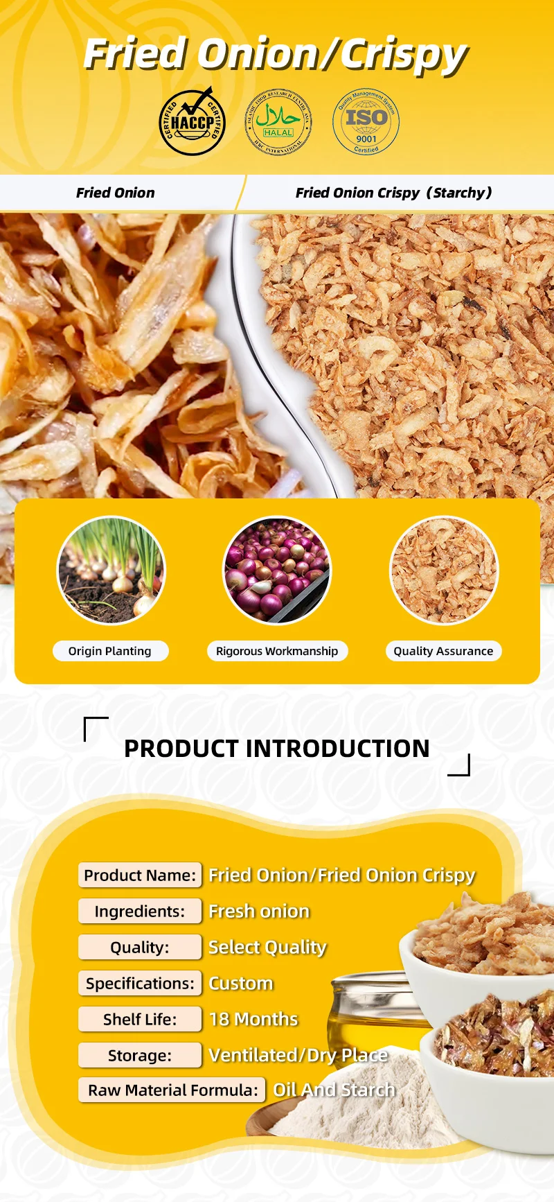 Wholesale Price Sale of Fried Red Onion Crispy Bulk High Quality
