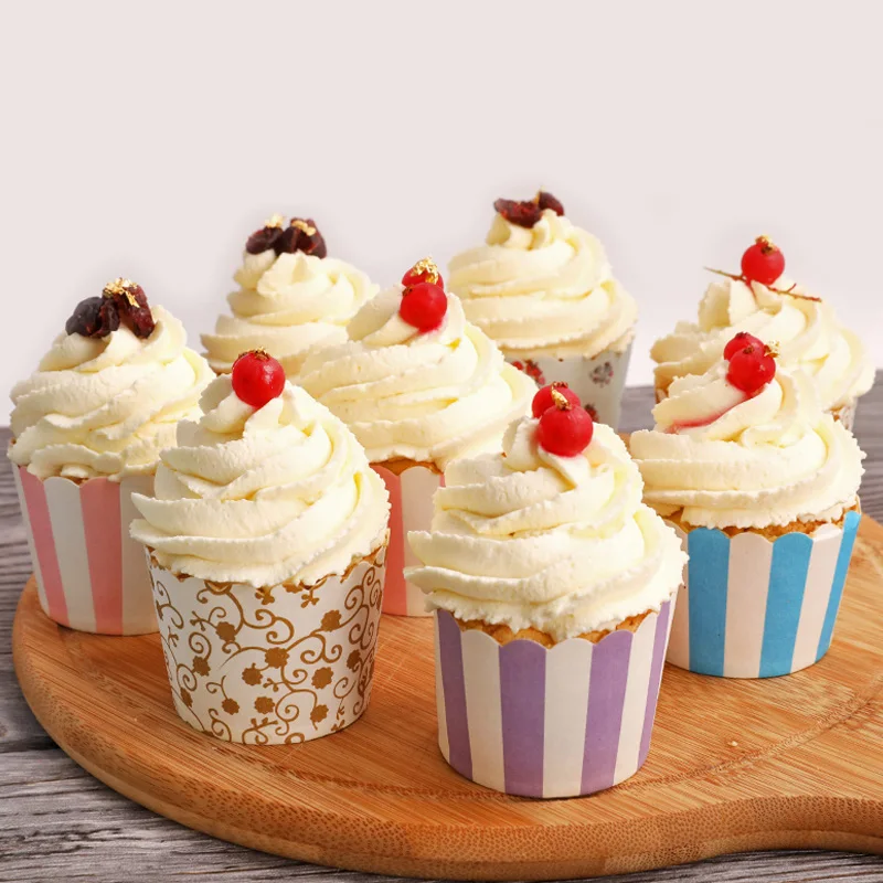 Colorful 100 PCS Cup Cake Paper Cases Cup Cake Wrappers for Cake Baking ...