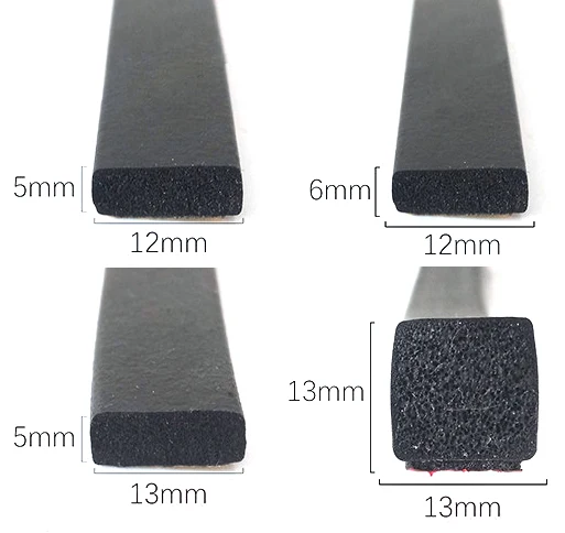 EPDM Silicone Sponge Soft Foam Half Round Rubber Seal Strip for Cabinet ...