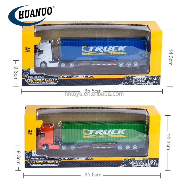 Mini Semi Alloy Container Truck Model - 1/50 Scale Diecast