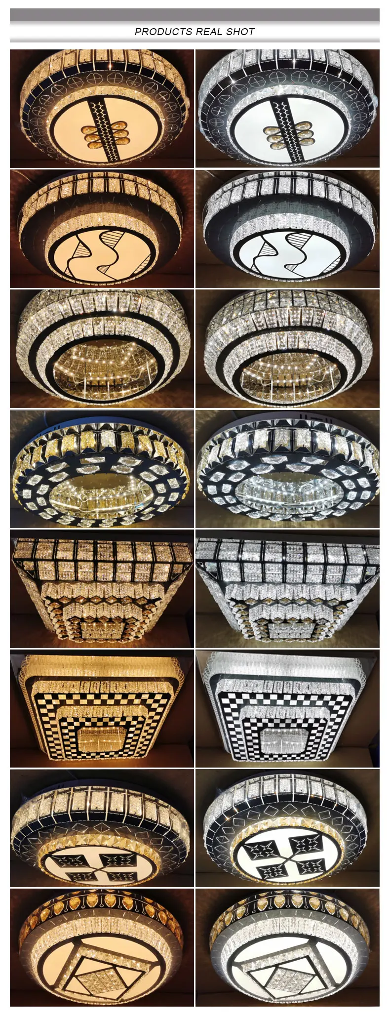 Luxury Modern Designer Custom Fancy Gold Round Ceiling LED K9 Crystal ...