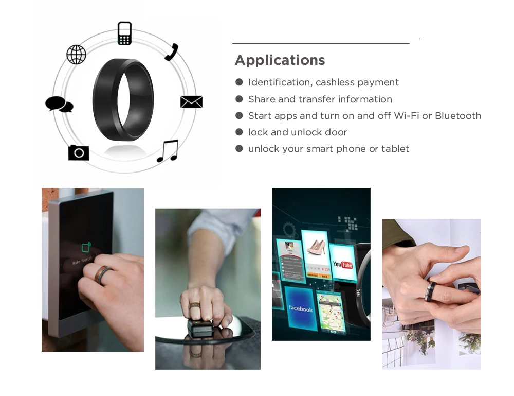 Smart NFC Ring - MIFARE Classic 1K Ceramic RFID Ring