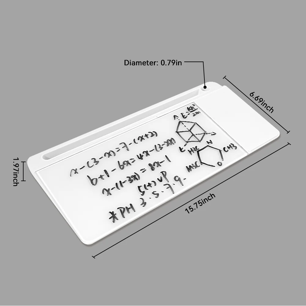 Black Dry Erase Computer Desk Pad Whiteboard Note Board Led Lighting ...