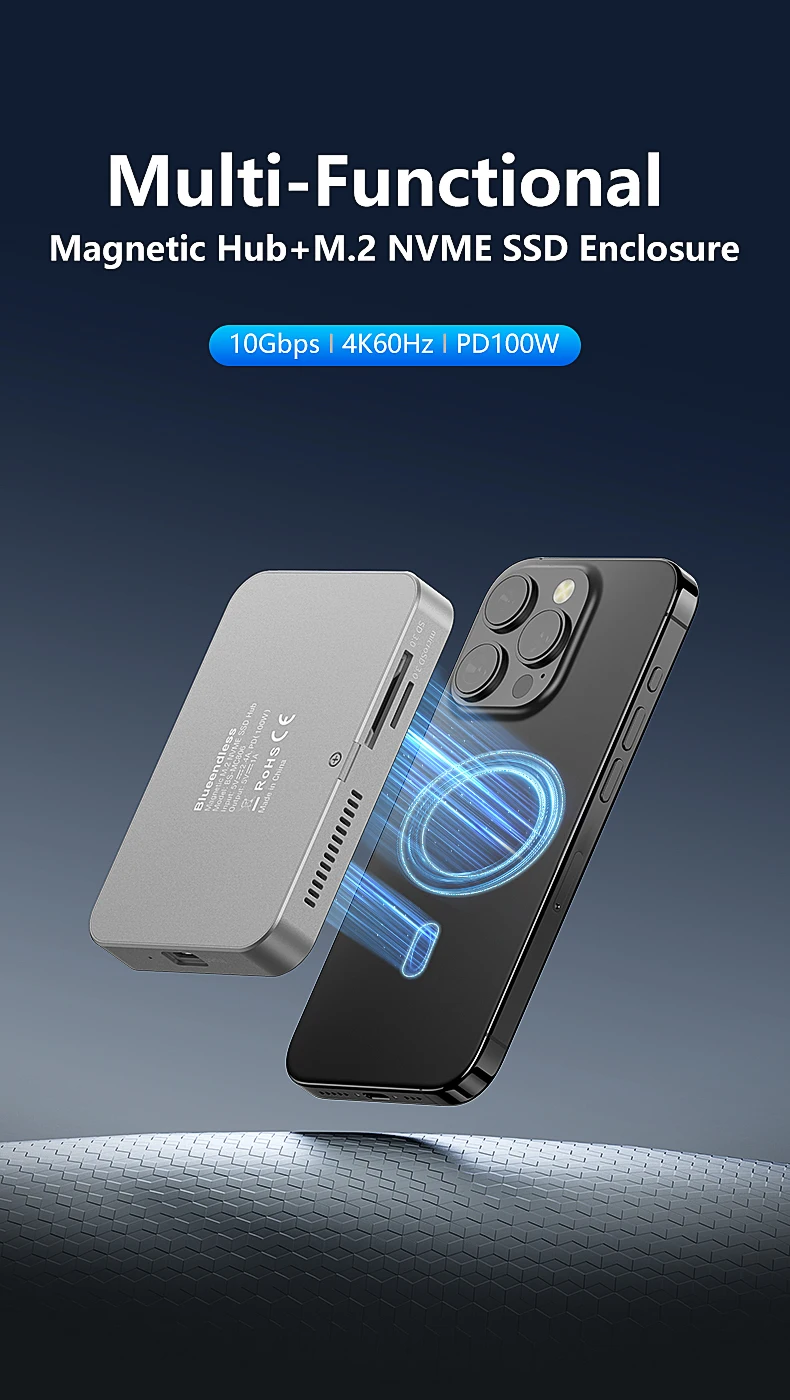 Magnetic 8 In 1 USB C Hub Fast Versatile And Durable