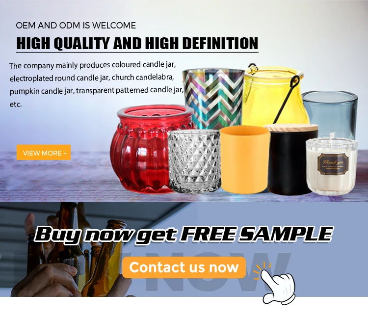 Thick Wall Vintage Unique Textured Round Bottom Glass Storage Candle ...