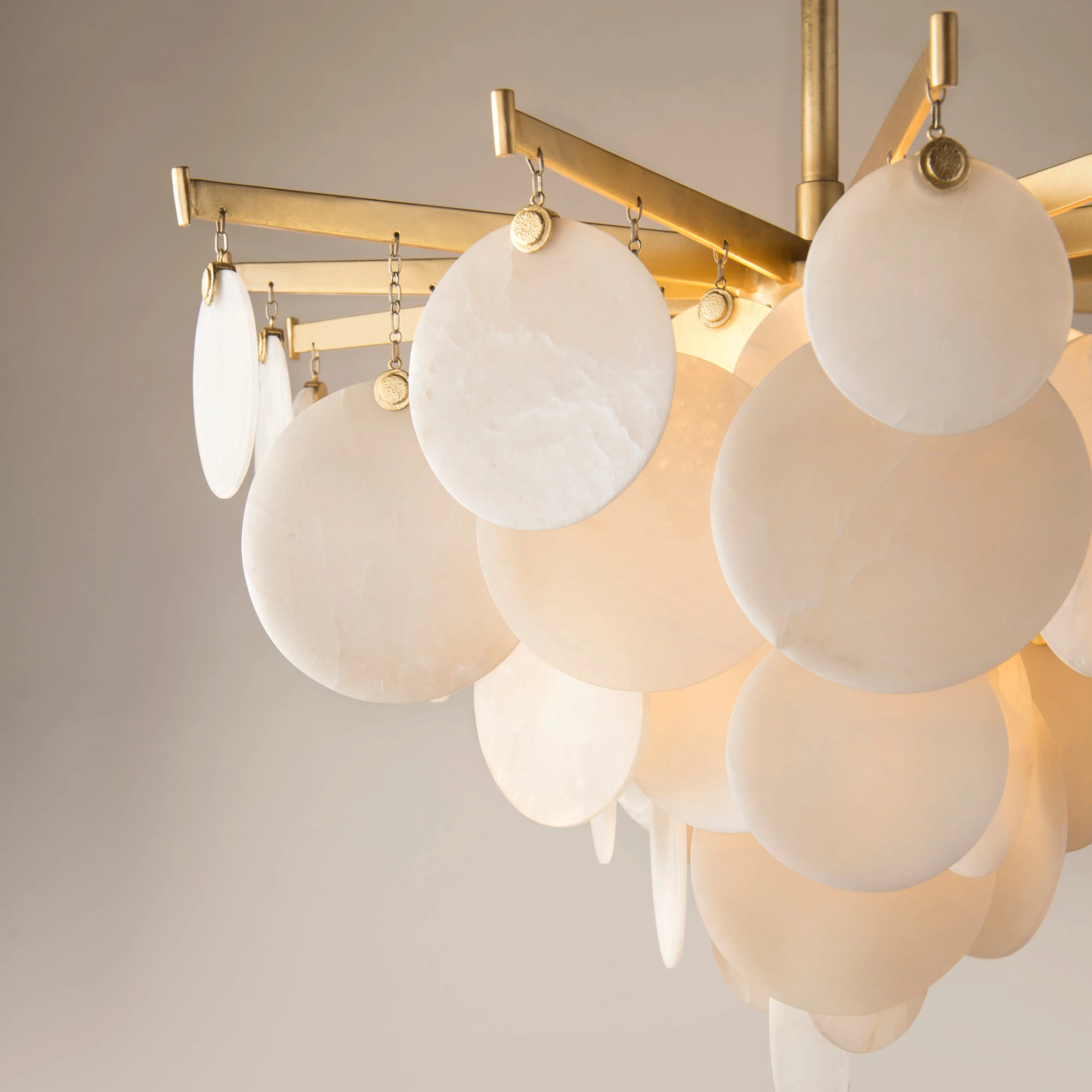 Modern Villa Calcite Lighting Fixture Hanging Round Alabaster Pendant ...