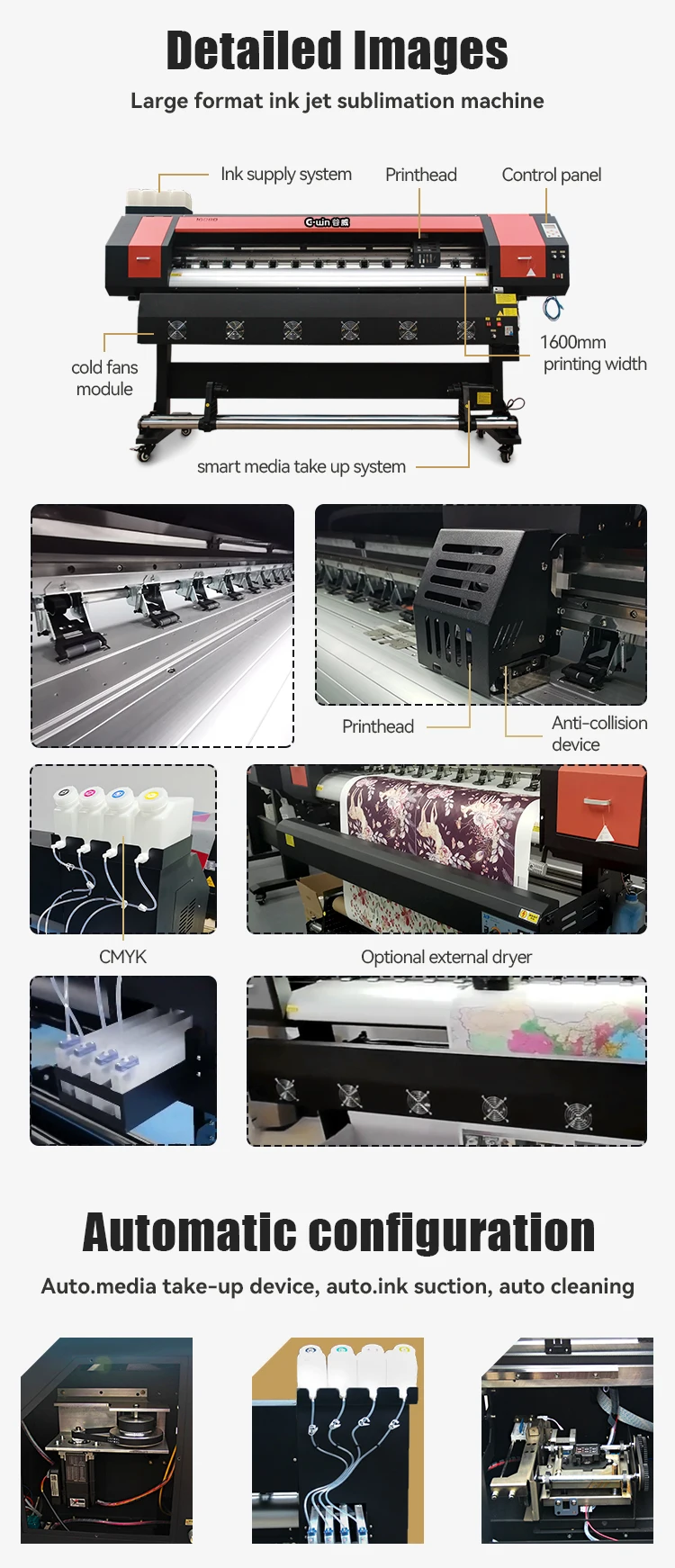 Large Format Impresoras Para Sublimar Textil 0.6 1.2 1.6 1.8 M Inkjet Sublimation Printer - Buy ...