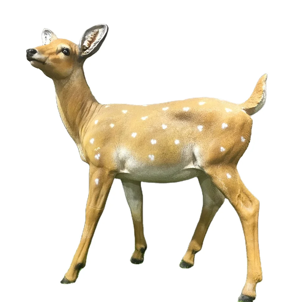 Large life size resin animal standing outdoor deer figurines garden ...