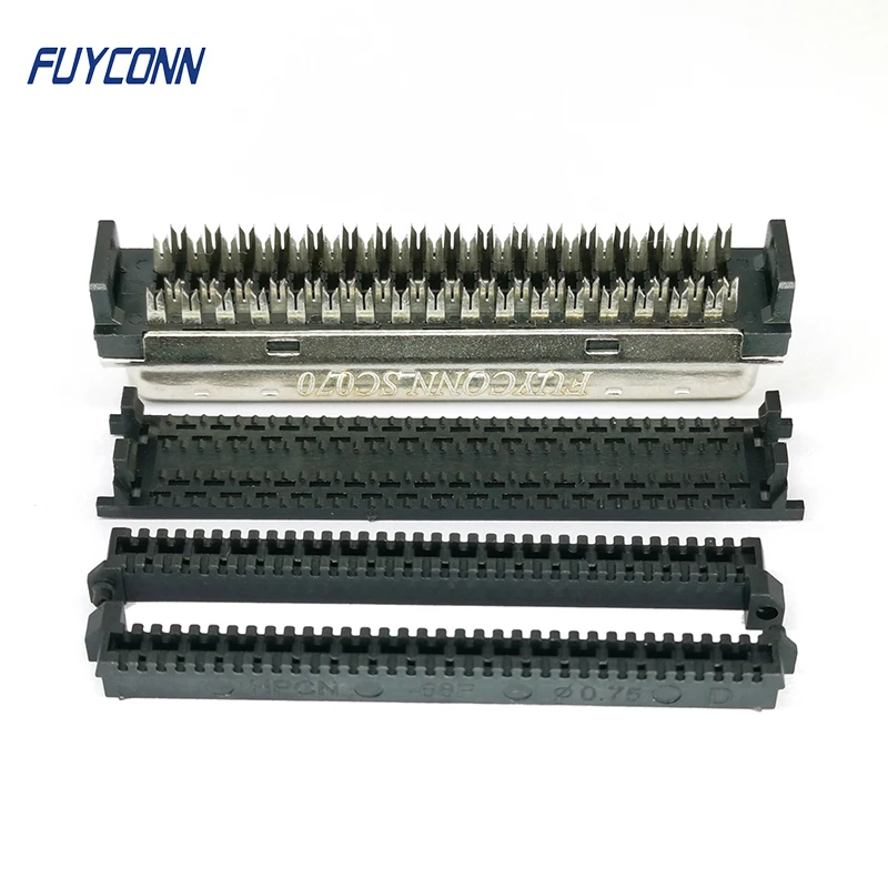 Right Angle Vertical Pcb/idc Crimp/solder Cup 68 Pin Scsi Mdr Connector ...