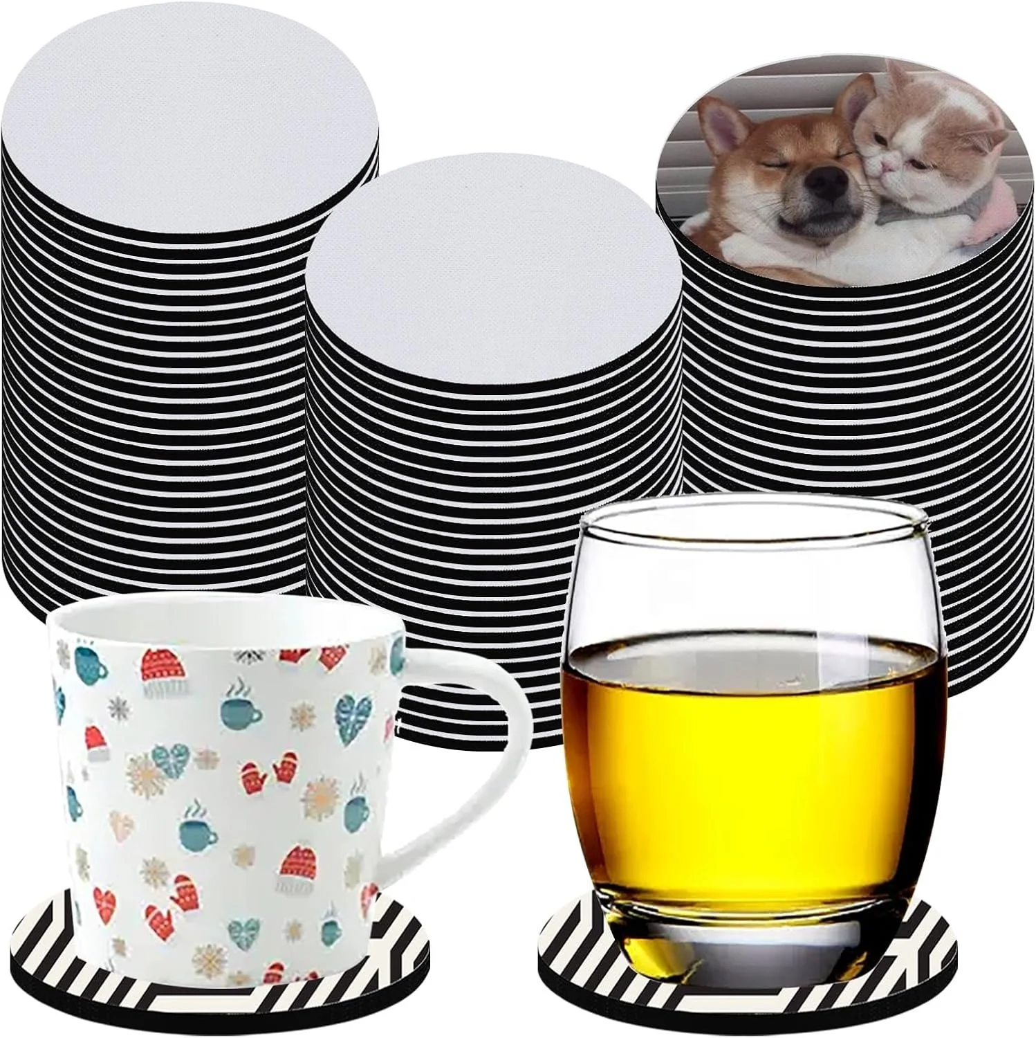 neoprene Printable blank coffee cup mat DIY Non Slip Rubber Mugs mat ...