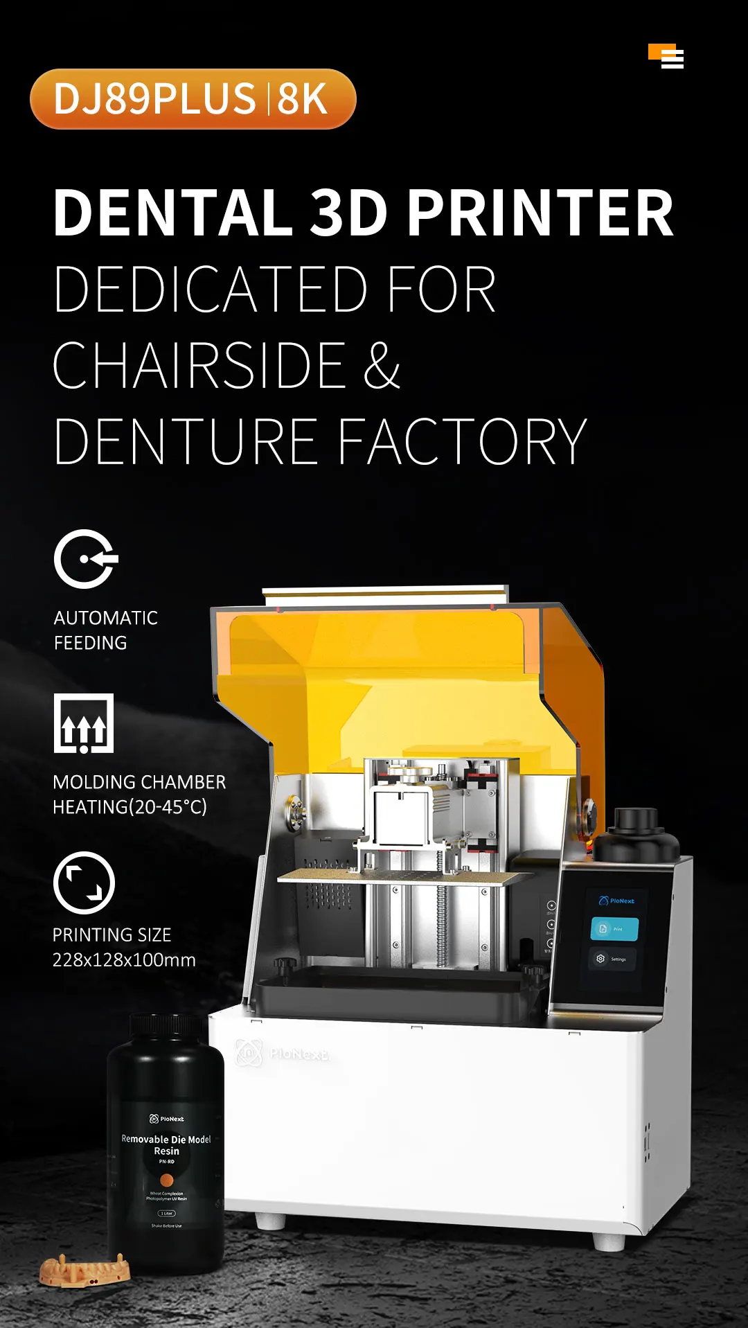 Pionext DJ89 Plus LCD DLP 3D Printer for Dental Lab