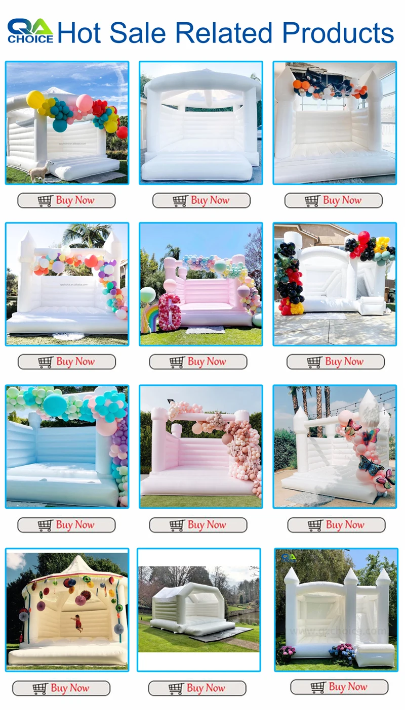 White Wedding Inflatable Bouncy Castle Moonwalk Bounce House Inflatable ...