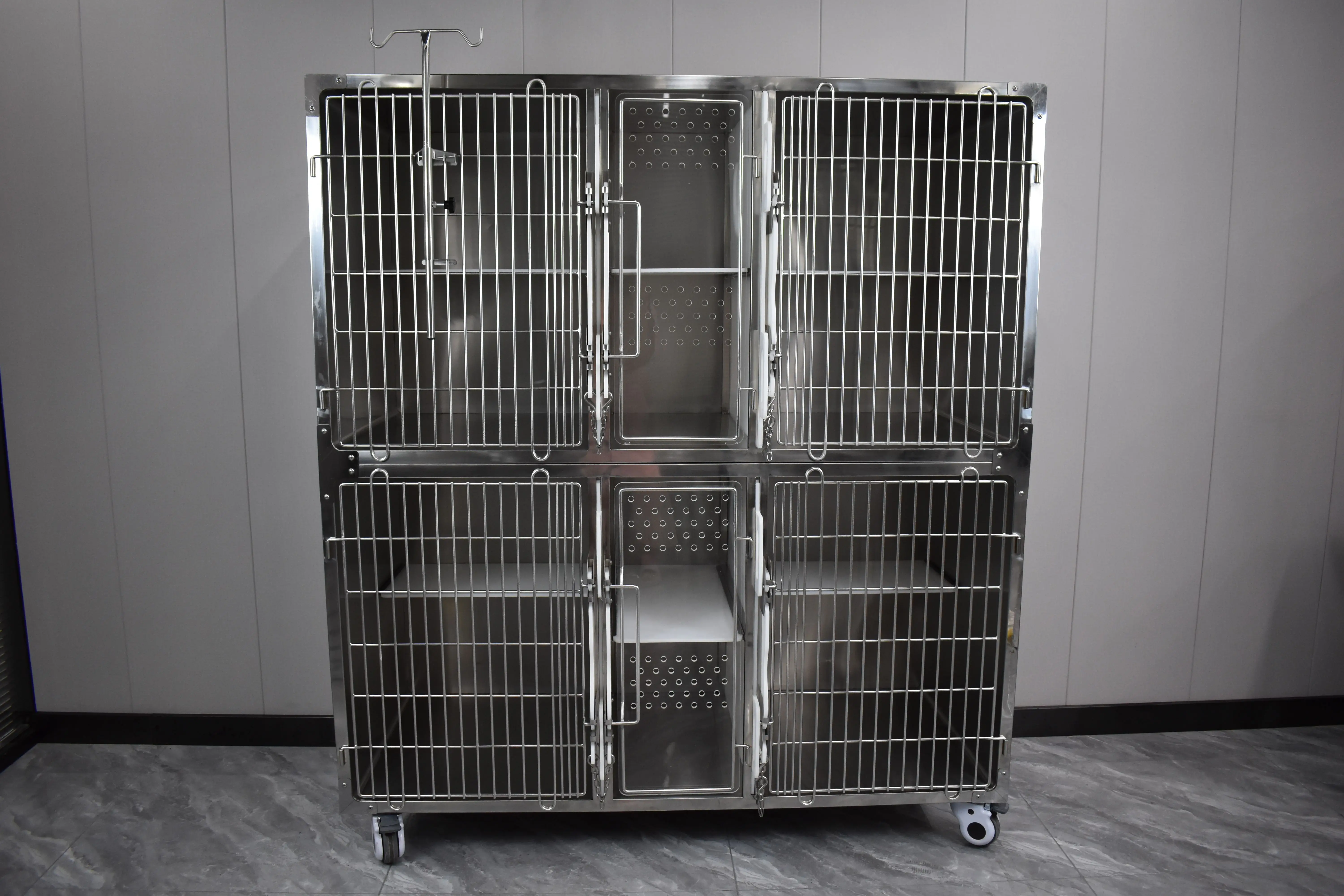 Yishanghe Durable Luxury Stainless Steel Stackable Cat Cages Veterinary Instrument Pet Cat Cage ...