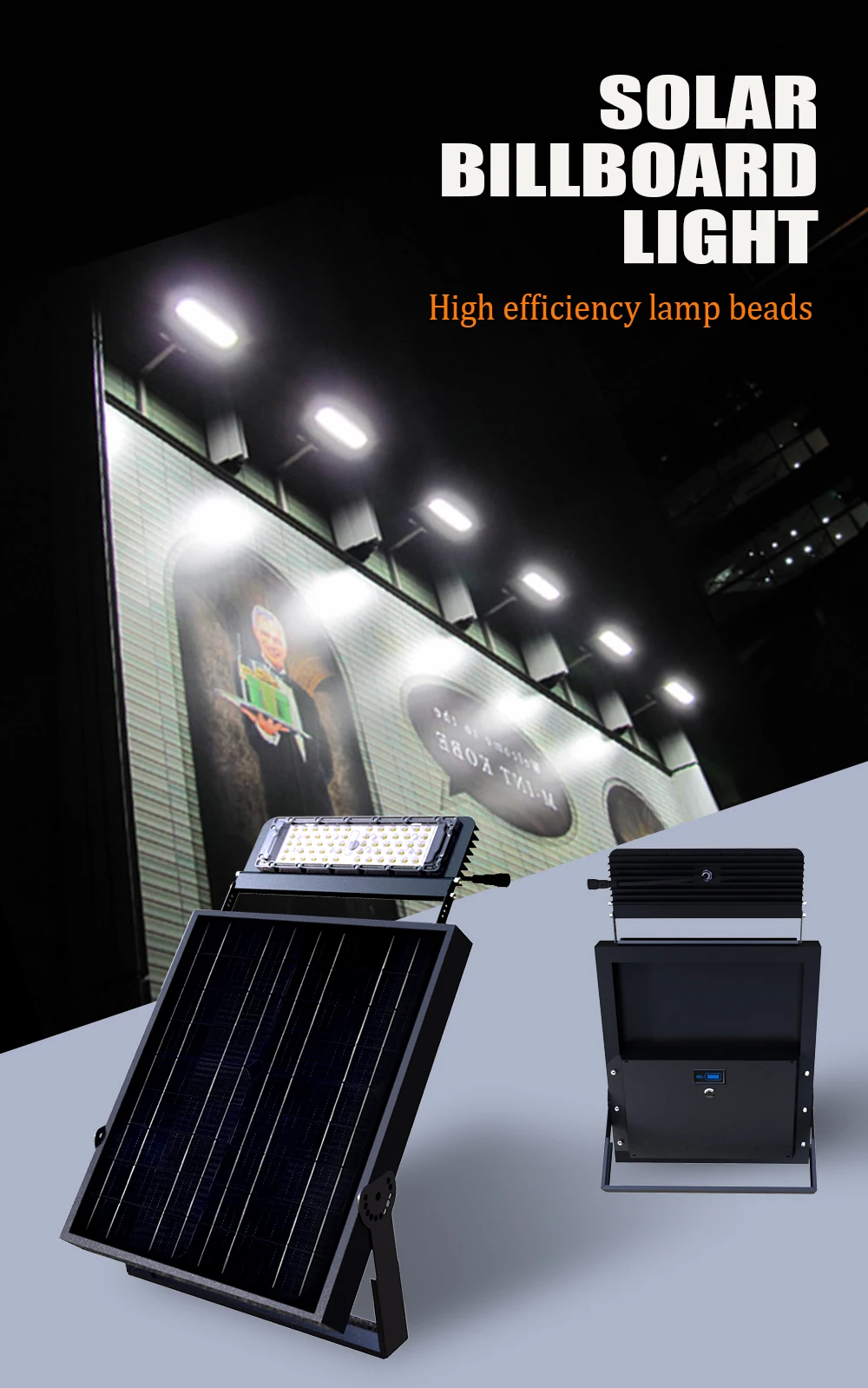Street Light Solar Billboard 20w 30w Commercial Advertising Power Light