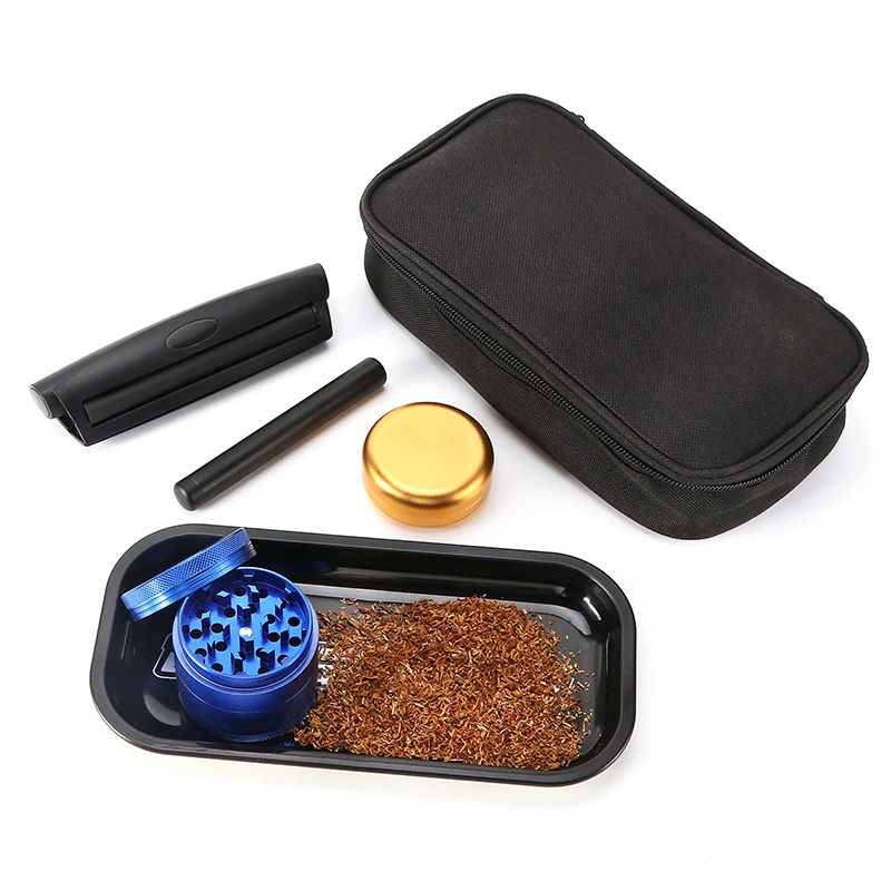 Custom Portable Smoking Set Kit With Metal Herb Grinder Tin Rolling ...