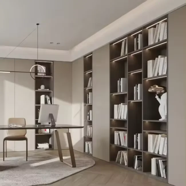 Luxury Wooden Study Room Book Cabinet - Customized Service