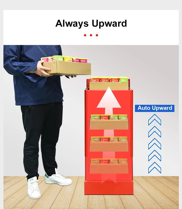 Customized Spring Loaded Auto Lift Display Beverage Vertical Vender For ...