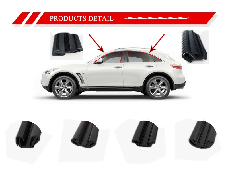Flocked Glass Run Channel Car Window Rubber Seal Strip