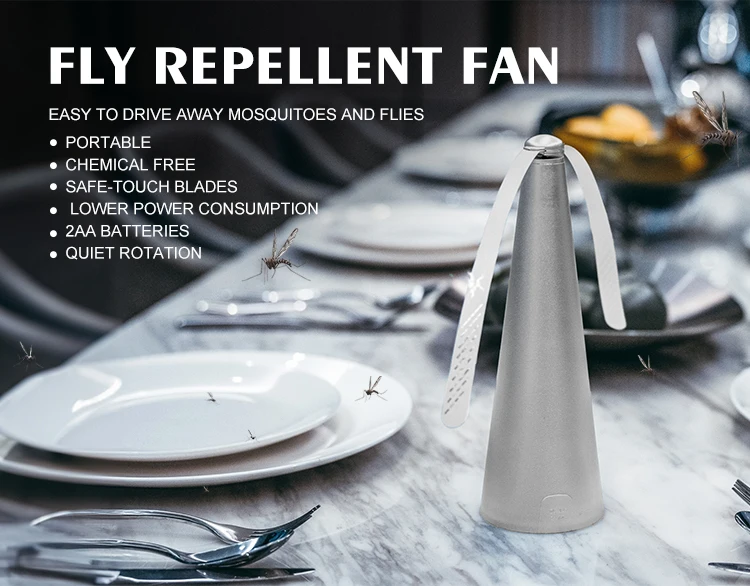 Kitchen Restaurant Fly Repellent Fan - Compact & Portable