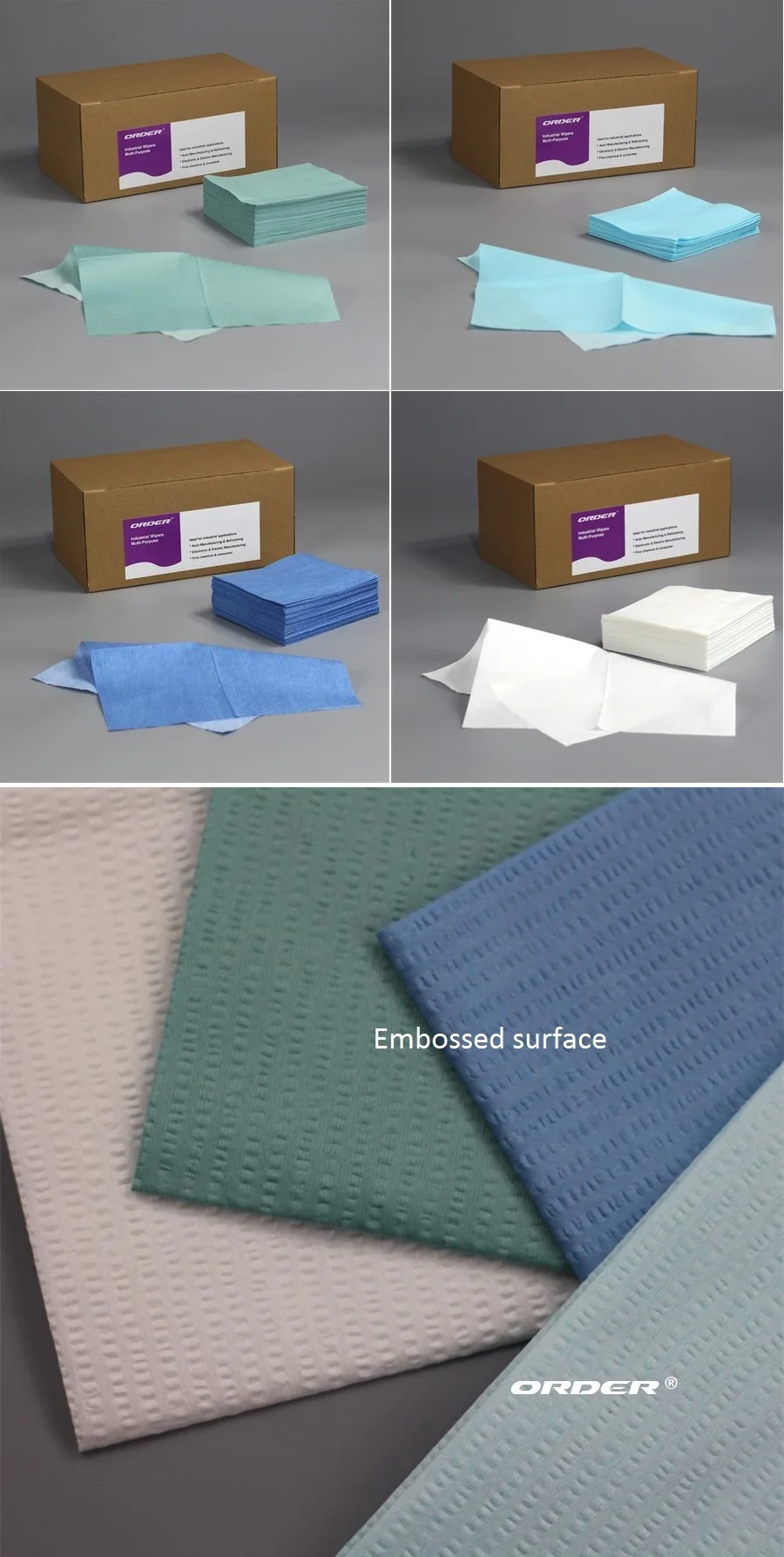 Custom Maintenance Fold Light-Duty Rags Stacks Embossed Surface ...