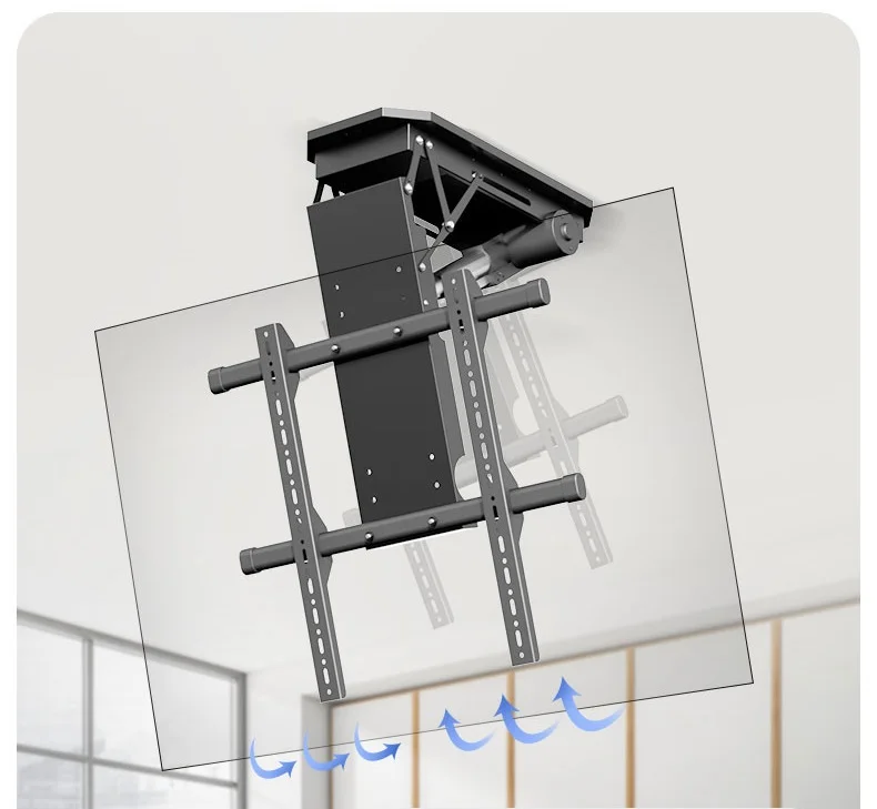 90" Adjustable Remote Control Retractable Motorized Lift Flip Down ...