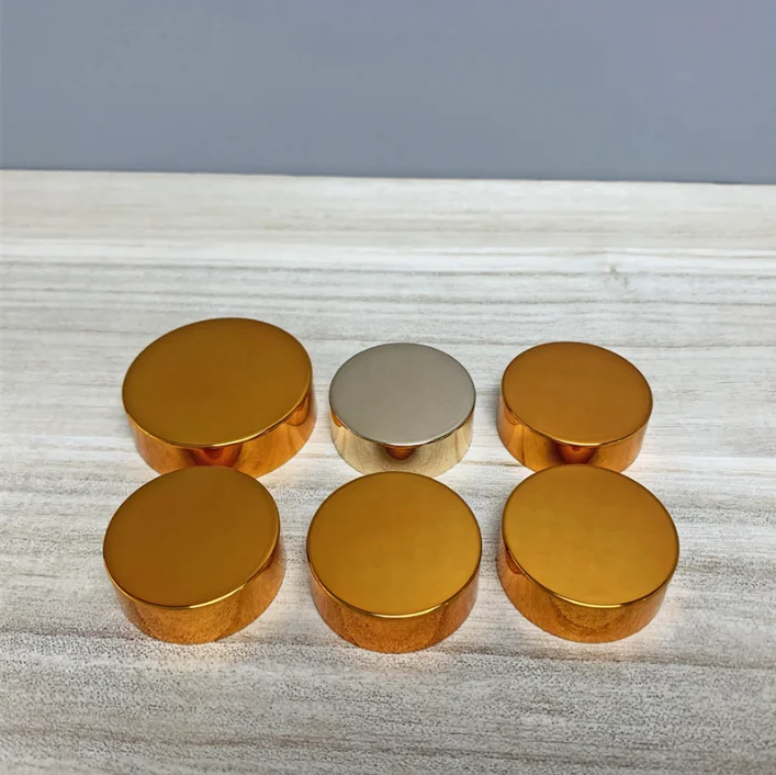 Custom Shiny Gold Plastic Screw Cap UV Coating for Cosmetic Jars ...