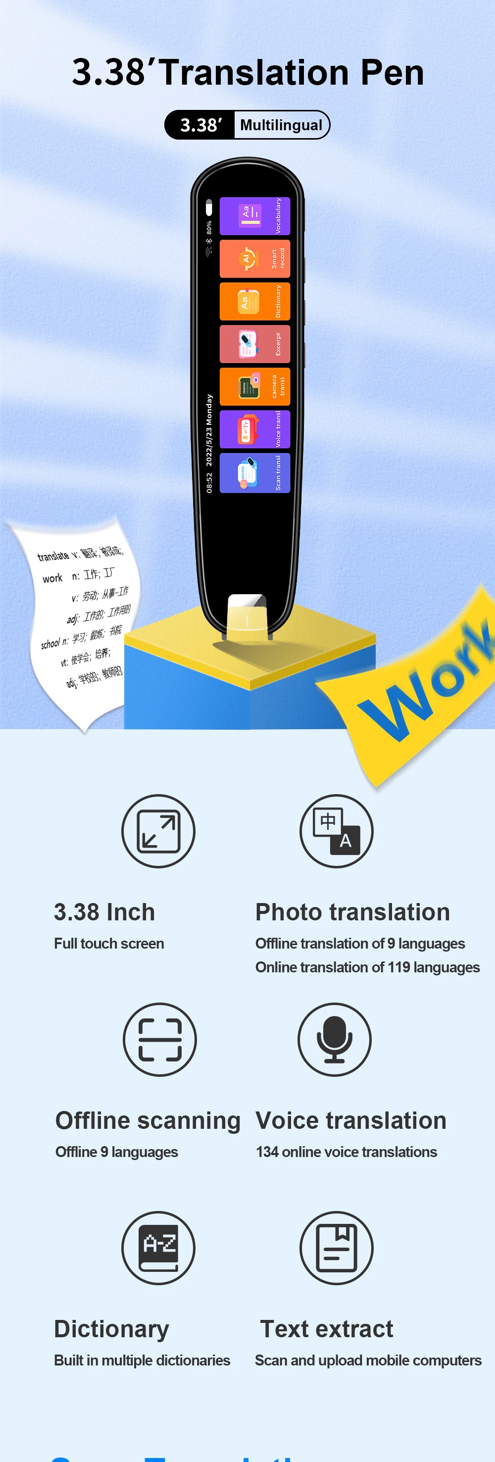 Arabic Ocr Scanner Smart Translator Pen English Voice Scanning Translation Pen Device 134 ...