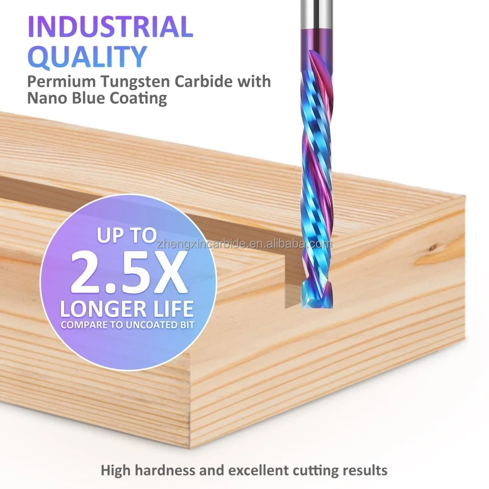 Up & Down Cut Bit 1/8" Shank Spiral Cnc Router Bits End Mill 2f ...