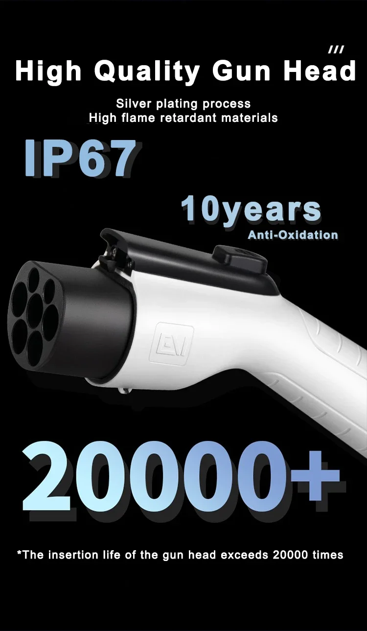 Level 2 Portable Ev Charger 16 Amp Electric Car Charger Nema 6-20 Plug ...