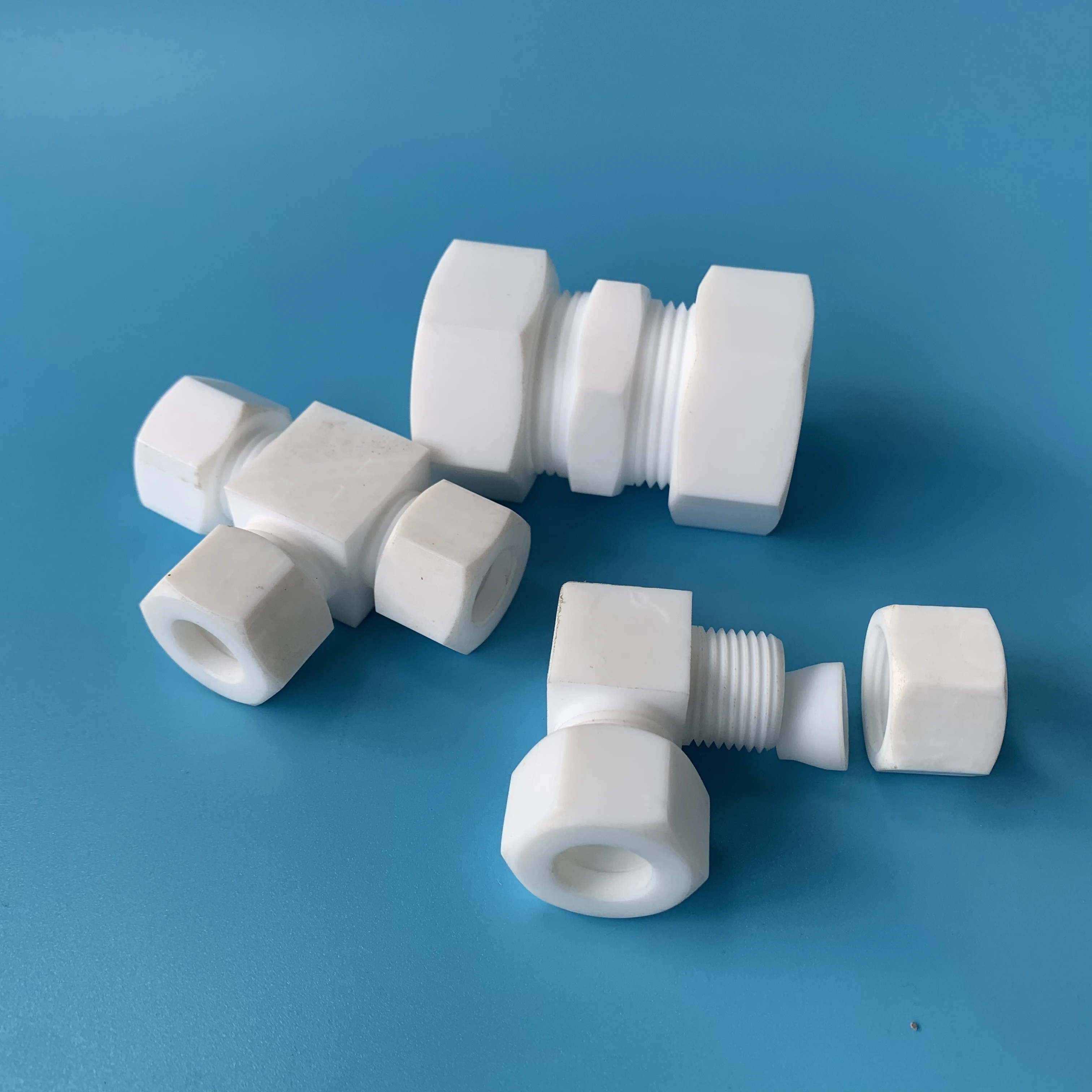 Ferrule PTFE Tube Fitting PTFE Connector Chemical Resistance Hydraulic ...