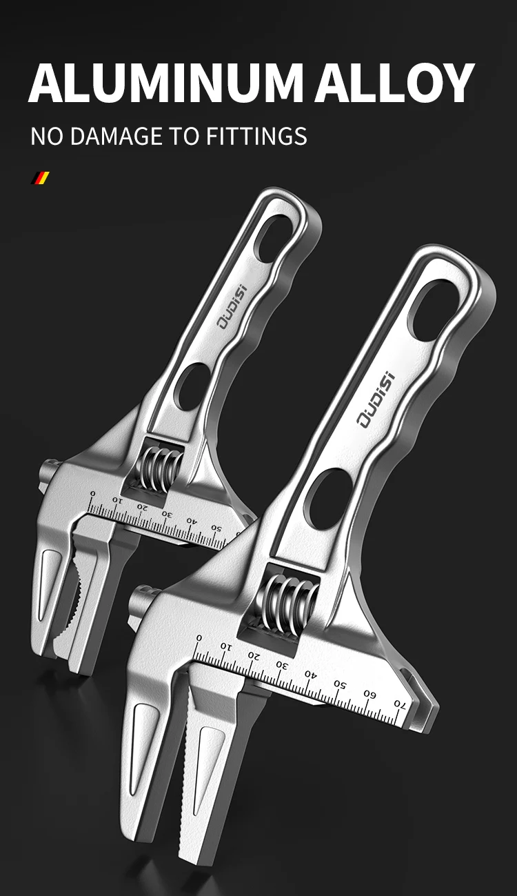 Short Handle Bathroom Adjustable Wrench Large Open-ended Wrench Hand ...