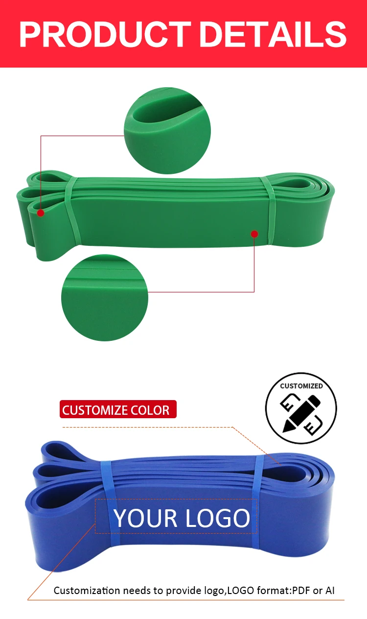 High Quality Custom Logo Fitness Latex Loop Pull-up Resistance Band Set ...