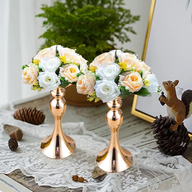 Wedding Centerpieces Table Decorations All Metal Flowers Holder Stand ...
