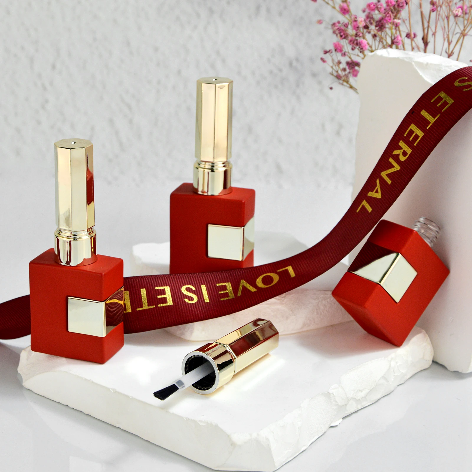 12ml Gold Silver Cap Empty Glass Uv Gel Nail Polish Bottle Cap With ...