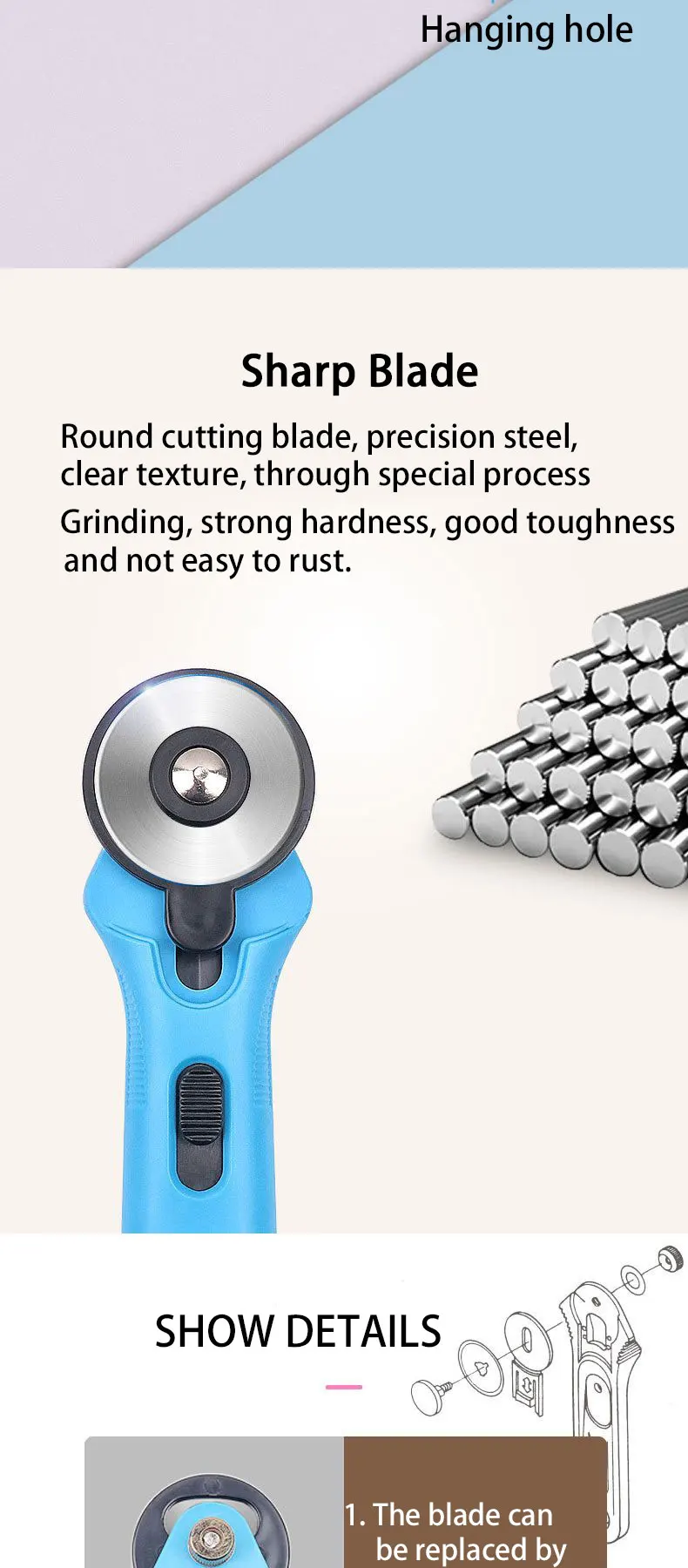 Handheld Mini Multi Functional Rotary Blade Die Cutter