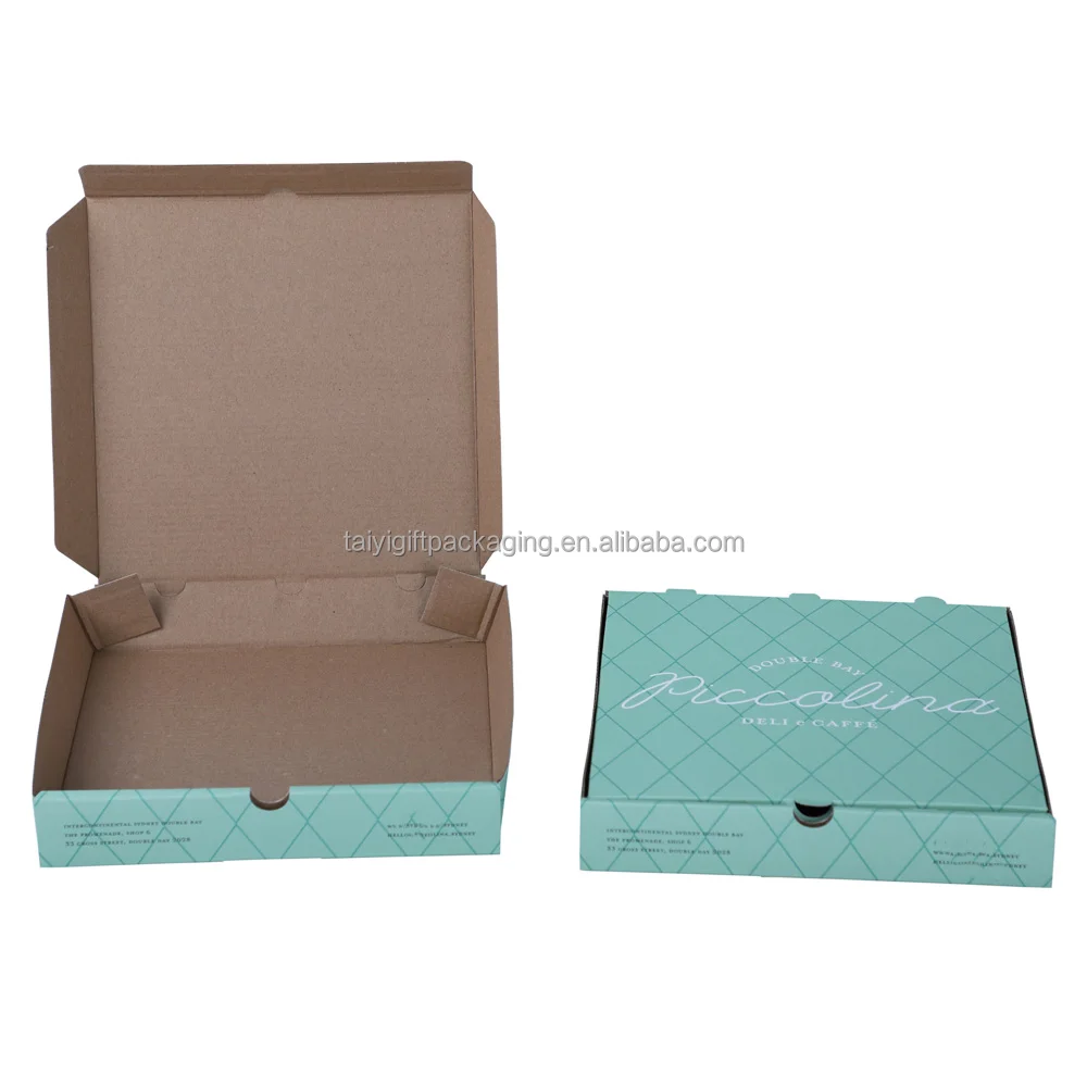 Pizza Box Round 40x40 Liner Corrugated Black Kraft Custom Pizza Box ...