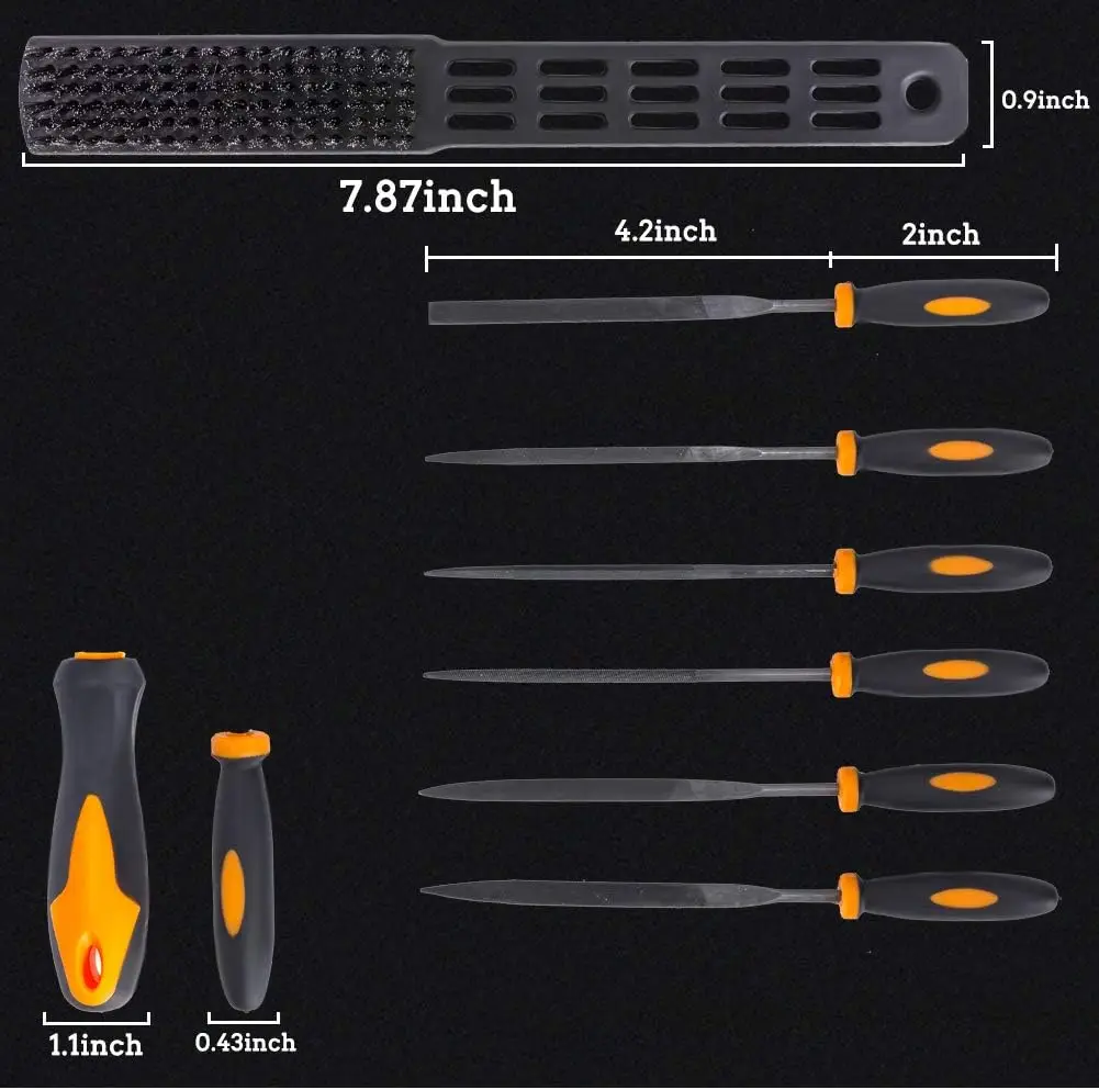 17 Piece File Tool Set,Premium T12 Forged Alloy Steel,Precision Flat ...