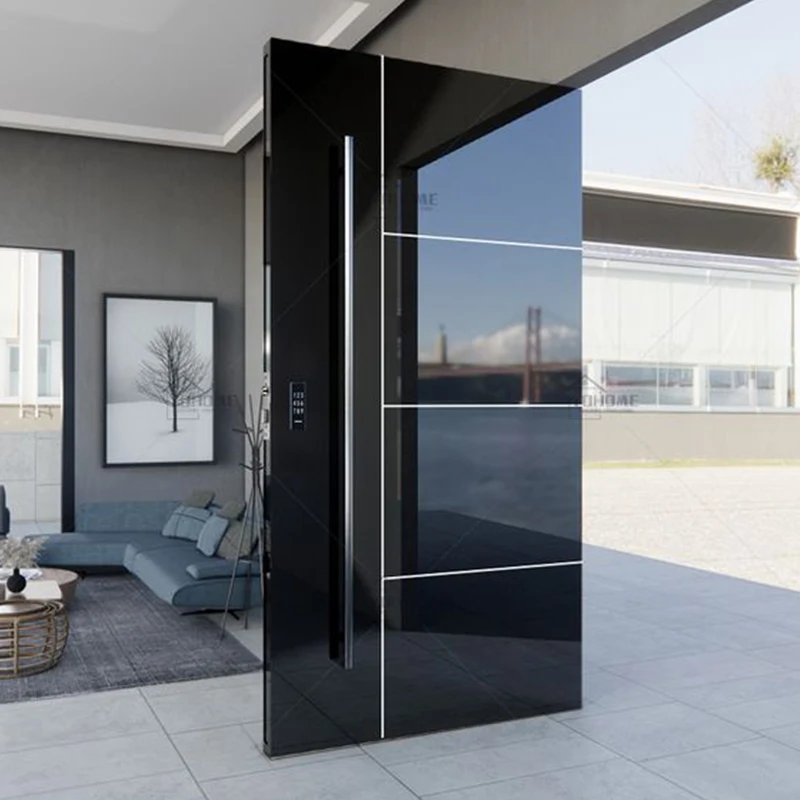 Luxury Walnut Wood Entry Door Solid Core Custom Wood Exterior Doors ...