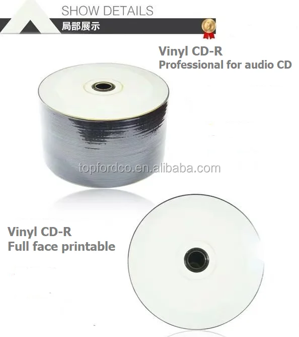 Blank CD-R Black Color 700mb 52x Vinyl CD-R for Audio