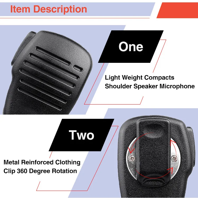 For Icom Ic-v8 Ic-v80 Ic-f33 Radio Shoulder Remote Speaker Microphone ...