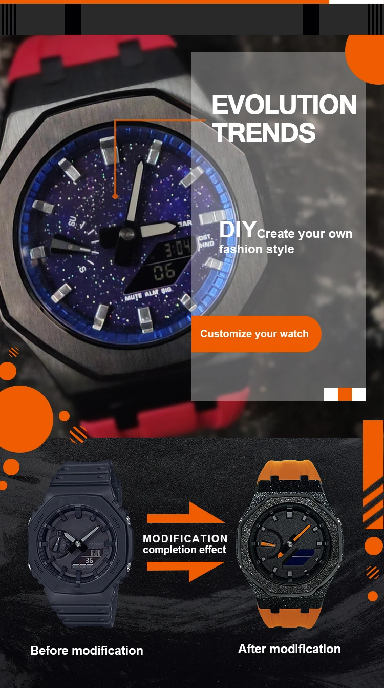 Colorful Watch Hands Custom With GA2100 GA2110 CASIOak Customizing ...