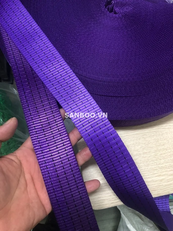 Purple 4 Ton Capacity Flat Polyester Webbing Sling 5cm Reinforced High ...
