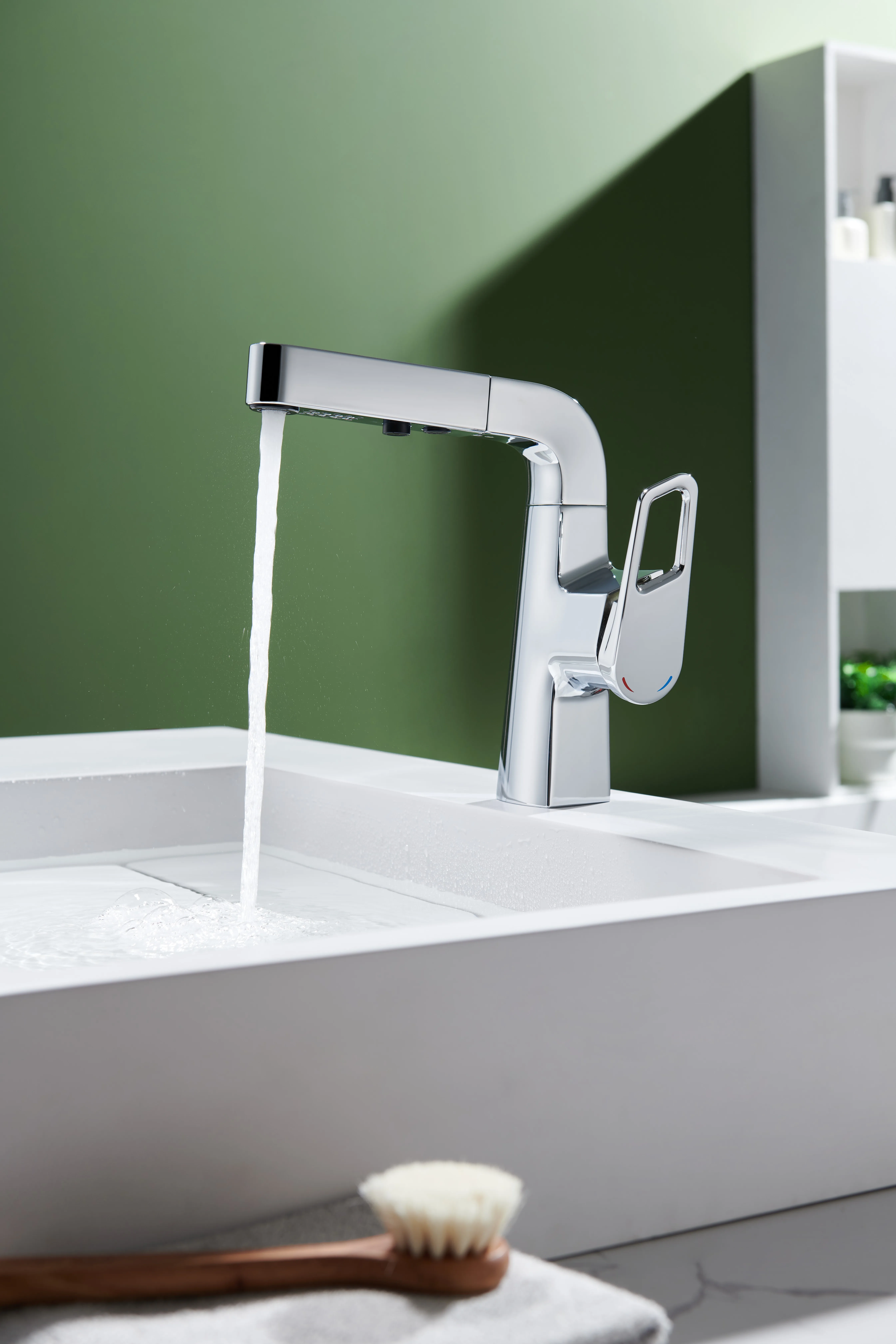 Lift And Pull Out Basin Faucet 360 Degree Rotating Cold And Hot Water ...