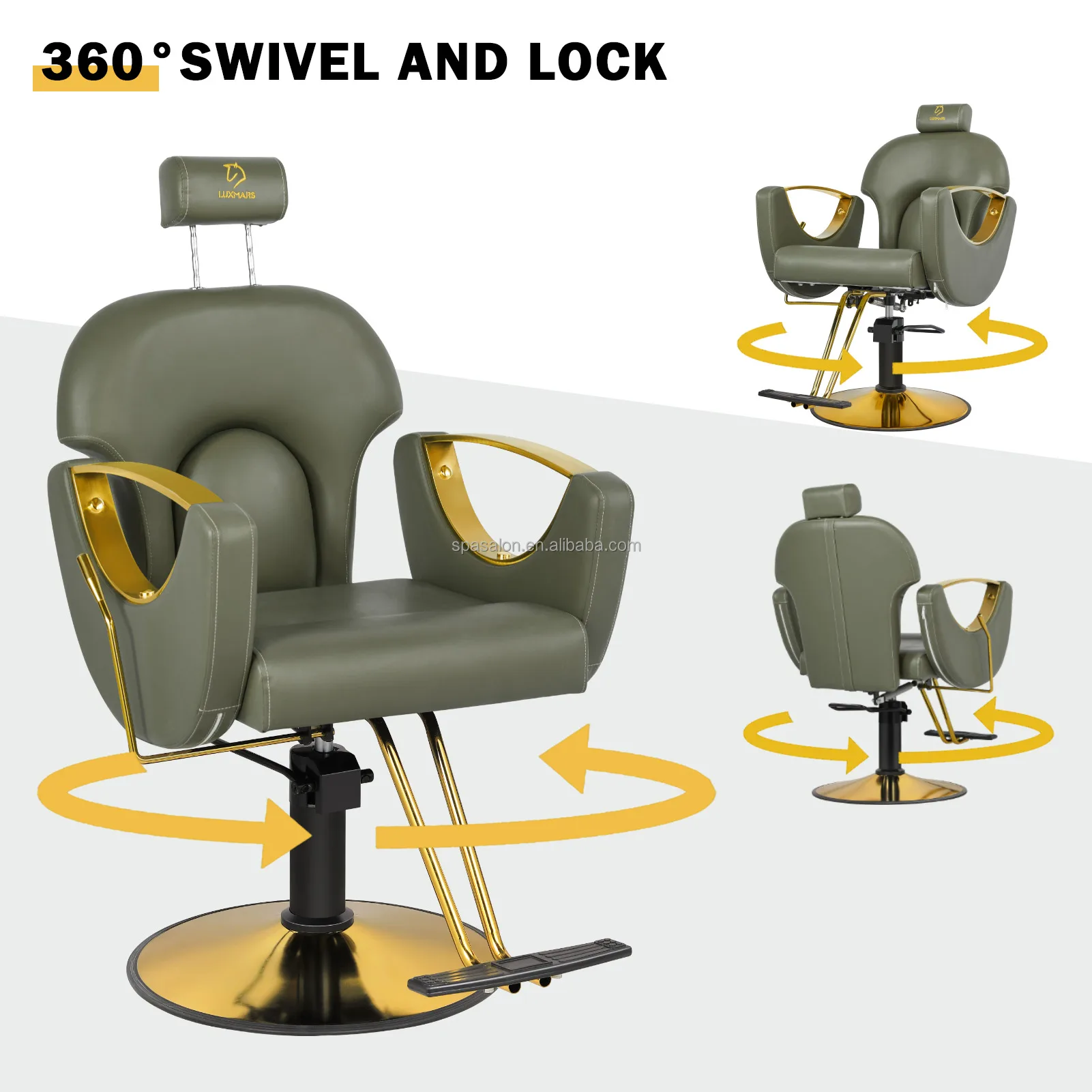 Explosive New Products Reclinable Green Barber Chair Footrest Support ...